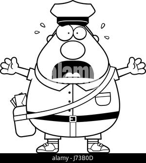 A cartoon illustration of a mailman looking scared Stock Vector Image ...
