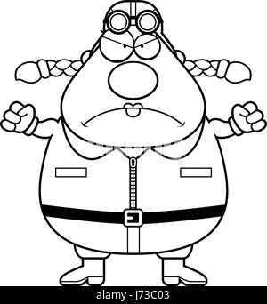 A cartoon illustration of a pilot looking angry Stock Vector Image ...