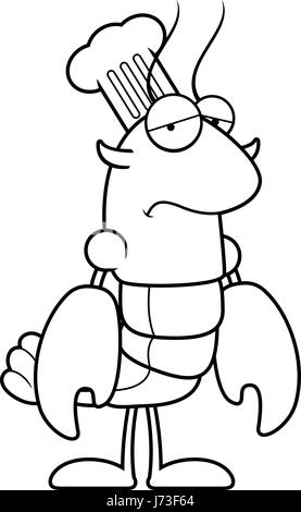 A cartoon illustration of a crawfish chef looking scared Stock Vector ...
