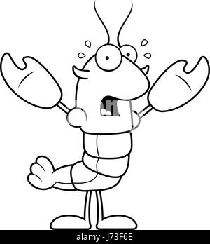 A cartoon illustration of a crawfish looking scared Stock Vector Image ...