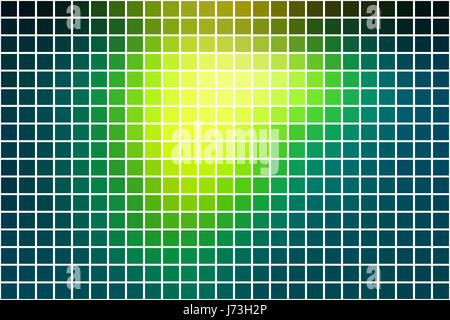 Abstract bright green square pixel tile mosaic wall background and ...