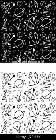 A seamless repeating cartoon pattern with a science theme Stock Vector ...