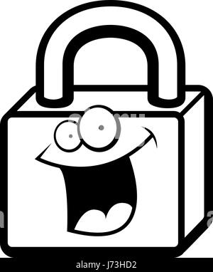 A cartoon metal lock happy and smiling Stock Vector Image & Art - Alamy