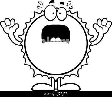 A cartoon illustration of the sun looking scared Stock Vector Image ...