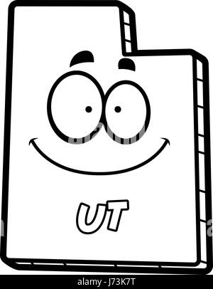 A cartoon illustration of the state of Utah smiling Stock Vector Image ...
