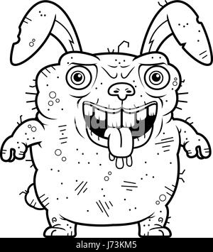 A cartoon illustration of an ugly bunny standing Stock Vector Image ...
