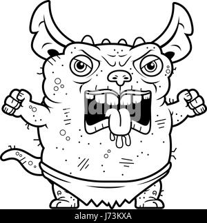 Cartoon angry monster.Vector illustration of gremlin Stock Vector Image ...