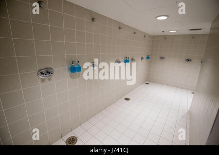 A general view of the showers inside the changing rooms at Wembley ...