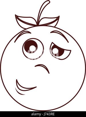 tired orange character kawaii style Stock Vector Image & Art - Alamy