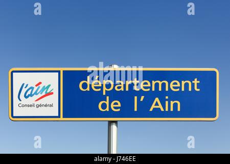 Map of Ain France Stock Photo - Alamy
