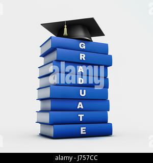 Graduate with book isolated on white Stock Photo - Alamy