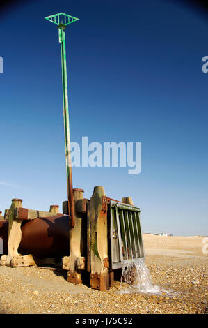 Outflow pipe on Redcar beach on the north east coast of England. UK ...