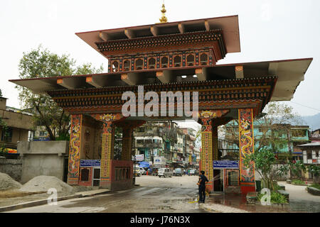 The Gate of Bhutan at the border between India and Bhutan at Jaigoan ...