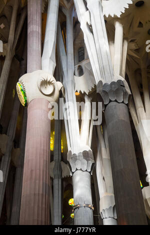 Elaborate and decorative tree like columns and spiral staircase in ...