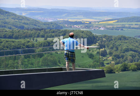 Eichsfeld, Germany. 22nd May, 2017. People enjoy the view from the new ...