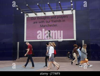A tribute message outside the O2 Arena in London, the morning after a ...