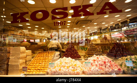 Different kinds of Turkish delight sweets at the Spice Market Stock ...