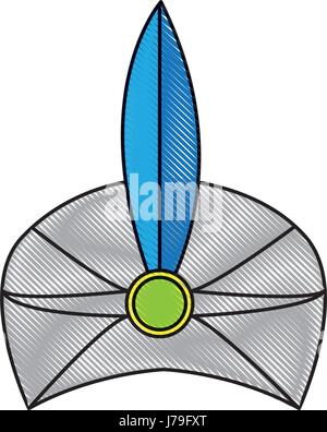 turban with feather Stock Vector Image & Art - Alamy