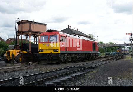 DB Class V 60 diesel locomotive with freight wagons at Koln-Gremberg ...