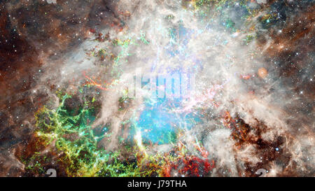 Nebula and galaxies in dark space. Elements of this image furnished by ...