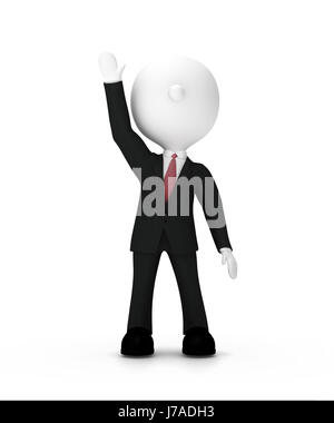 Businessman standing with red cloth on his hand and his shadow on the ...