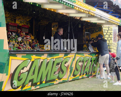 gun air rifle Shooting range gallery at funfair fair fairground with bb ...