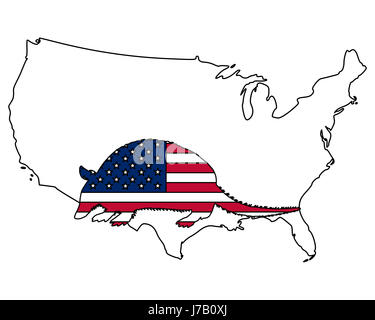 Flag of the United States of America (USA, US, America) in shape of USA ...