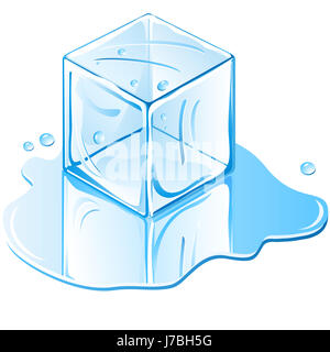 Ice cubes. Cold drink melted ice cubes on white background. Black and white coloring page Stock ...