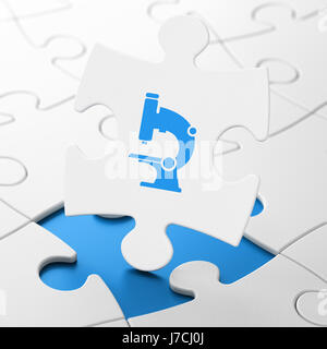 Science concept: Microscope on puzzle background Stock Photo - Alamy