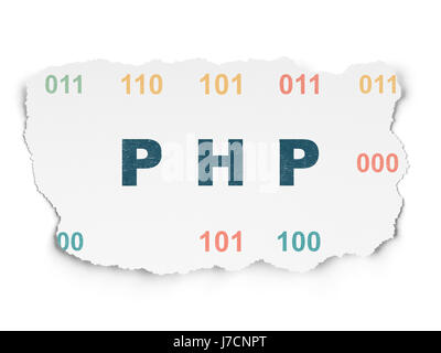Database concept: Php on Torn Paper background Stock Photo - Alamy