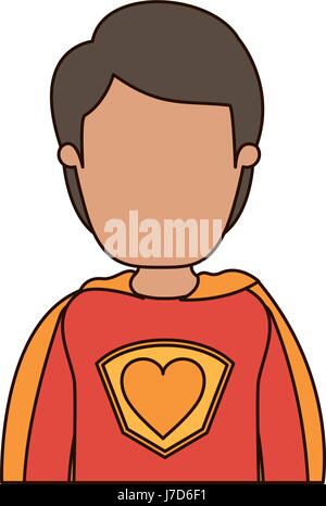 colorful silhouette with faceless guy superhero with mask and closed ...