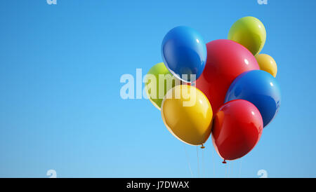 Hi Resolution Colorful Balloons with Clipping Path isolated on Sky ...