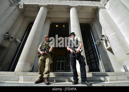 UK armed ministry of defence police on patrol outside St Fergus gas ...