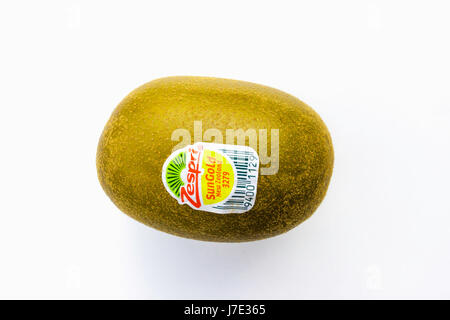 Close up of kiwi fruit with Zespri Green 4030 New Zealand sticker on ...