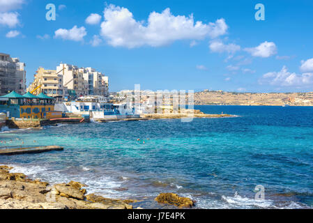 Seaside of Bugibba, Malta Stock Photo - Alamy
