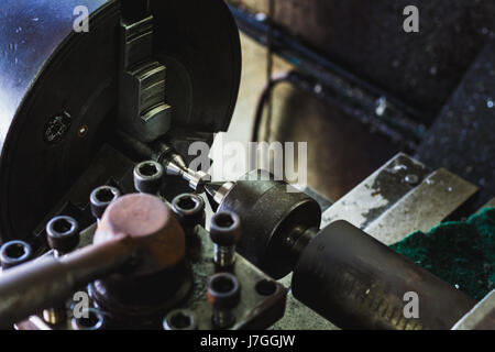 lathe machine working during productivity in industry concept Stock ...