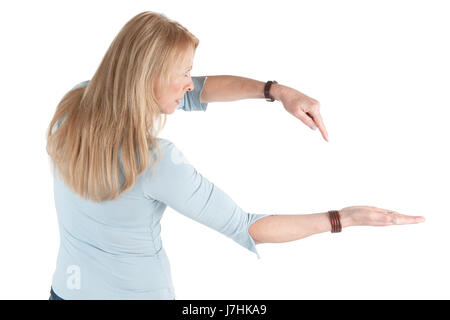 woman huh lt hand on Stock Photo - Alamy