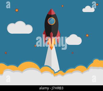 Rocket vector icon. Flat style illustration. EPS 10 vector Stock Vector ...