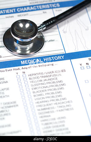 medical history with stethoscope Stock Photo - Alamy