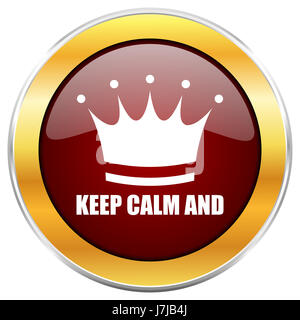 Keep calm icon. Internet button on white background Stock Photo - Alamy