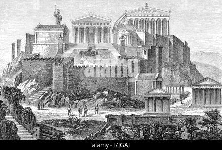 Acropolis, Reconstruction, Athens, Greece, Europe Stock Photo: 67943909 ...