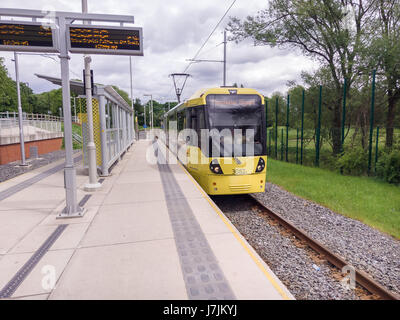 MANCHESTER, UK - MAY 21st, 2017: Manchester Metrolink Tram running ...