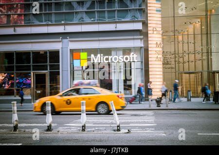 The New York offices of the Microsoft company on Eighth Avenue on ...