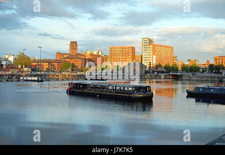 The canal boat restaurant 'Floating Grace'' in the Albert Dock ...