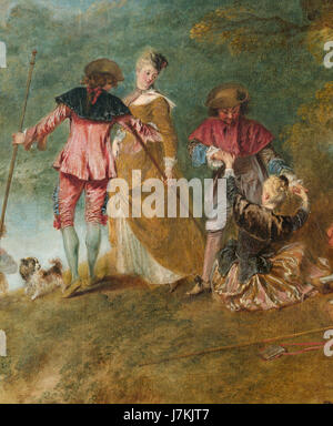 A depiction of the French Rococo painter Antoine Watteau, showcasing ...