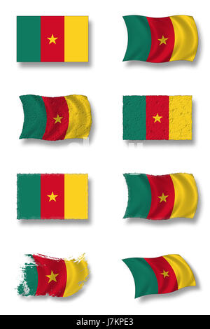flag national cameroon flag blow national cameroon pictogram symbol ...