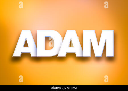 The name ADAM concept and theme written in white tiles and isolated on ...