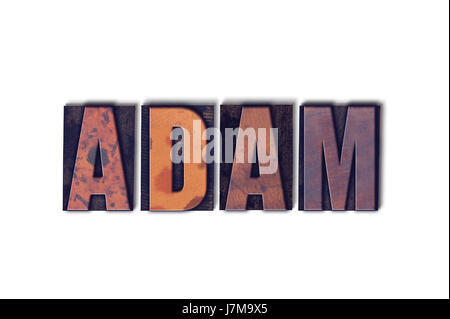 The name ADAM concept and theme written in white tiles and isolated on ...