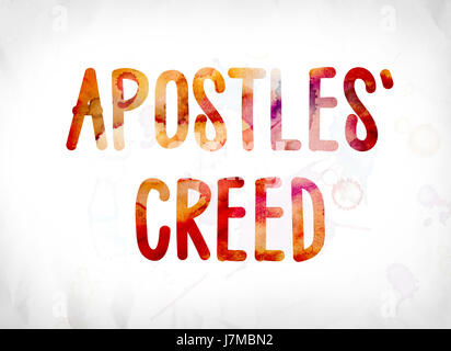 The word Creed concept and theme painted in colorful watercolors on a ...