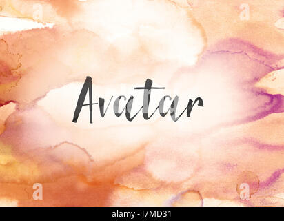 The word AVATAR concept written in colorful retro shapes and colors ...
